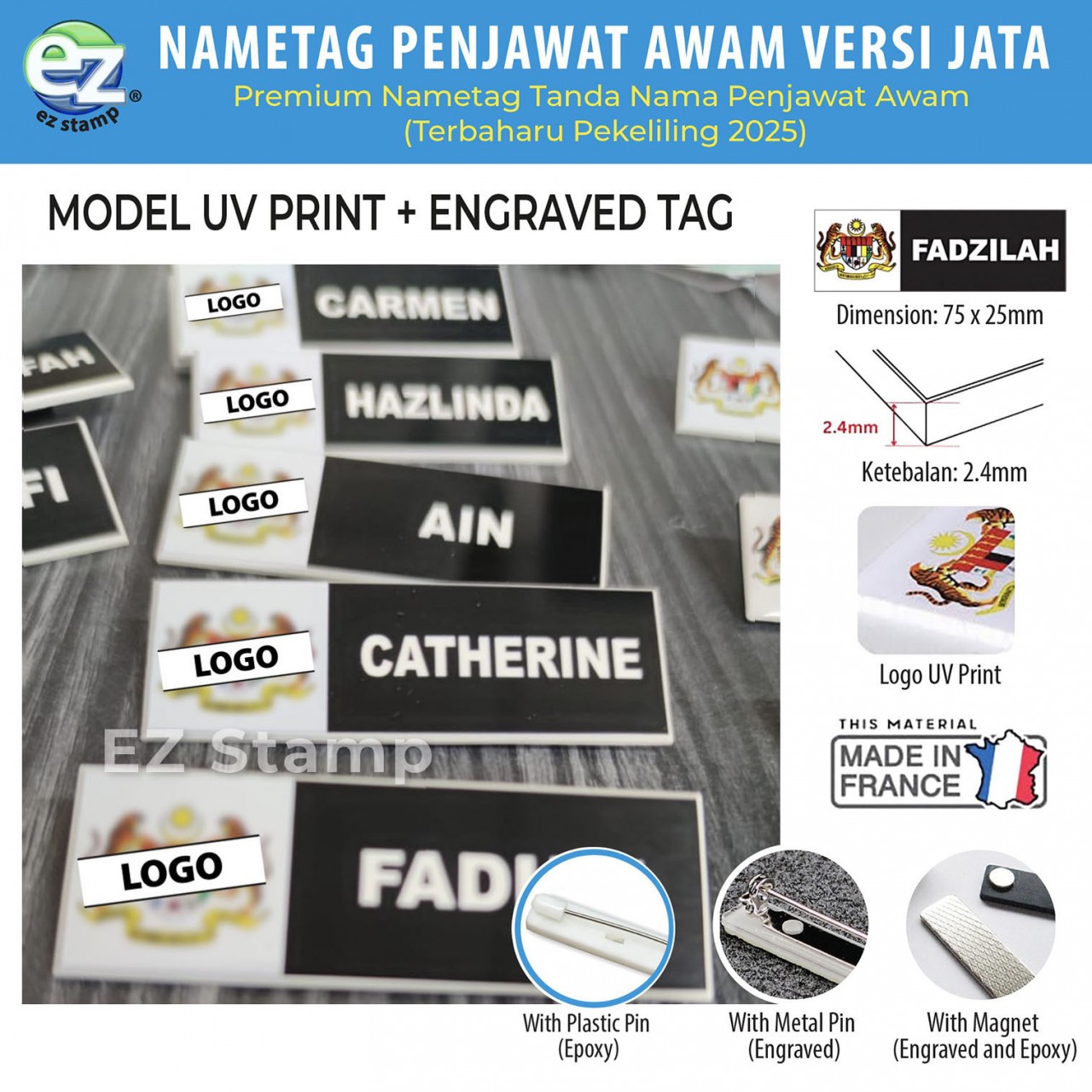 Name Tag versi Jata 2025 - EZ STAMP