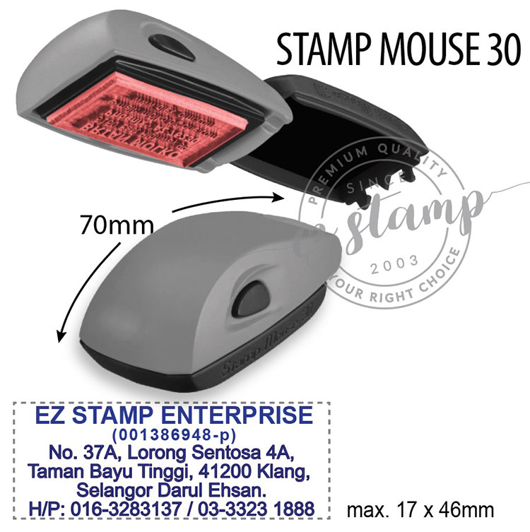 STAMP MOUSE 30 GREY (17x46mm) - EZ STAMP