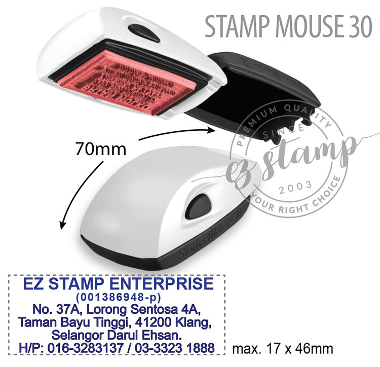STAMP MOUSE 30 WHITE (17x46mm) - EZ STAMP